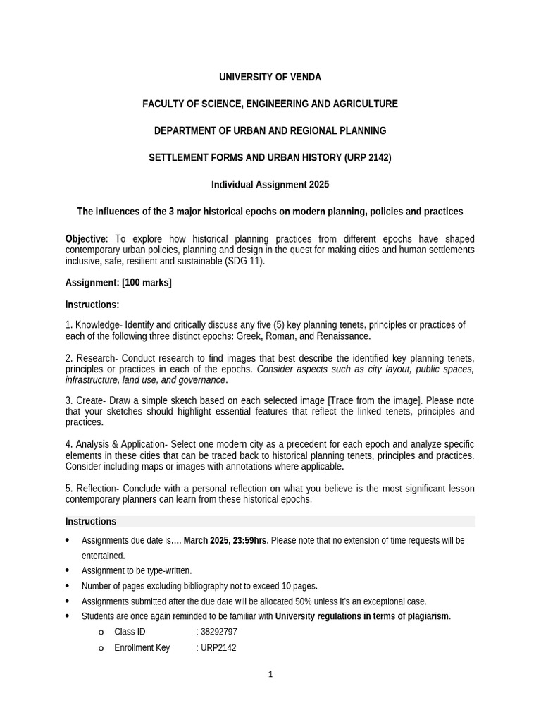 URP 2142 Assignment: Historical Planning Analysis | PDF | Urban ...