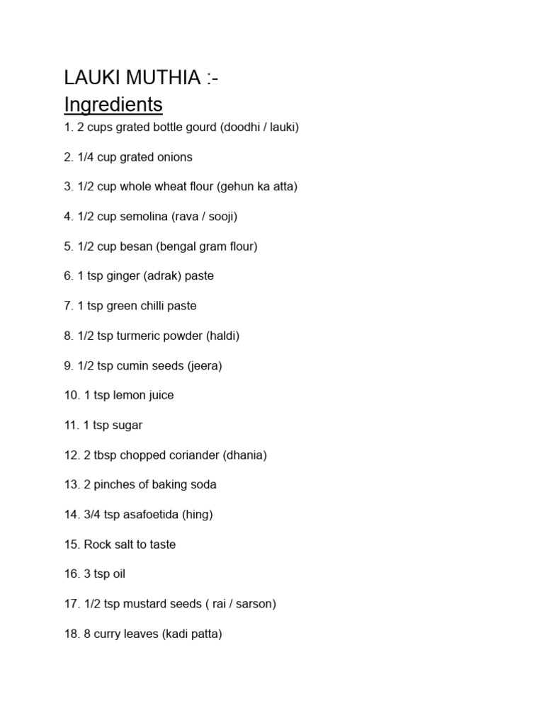 Lauki Muthia | PDF