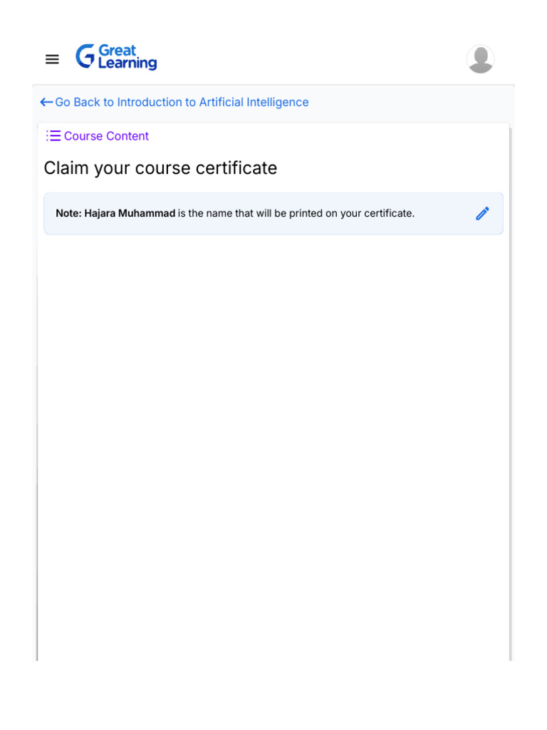 Claim Your Course Certificate - Introduction To Artificial Intelligence ...