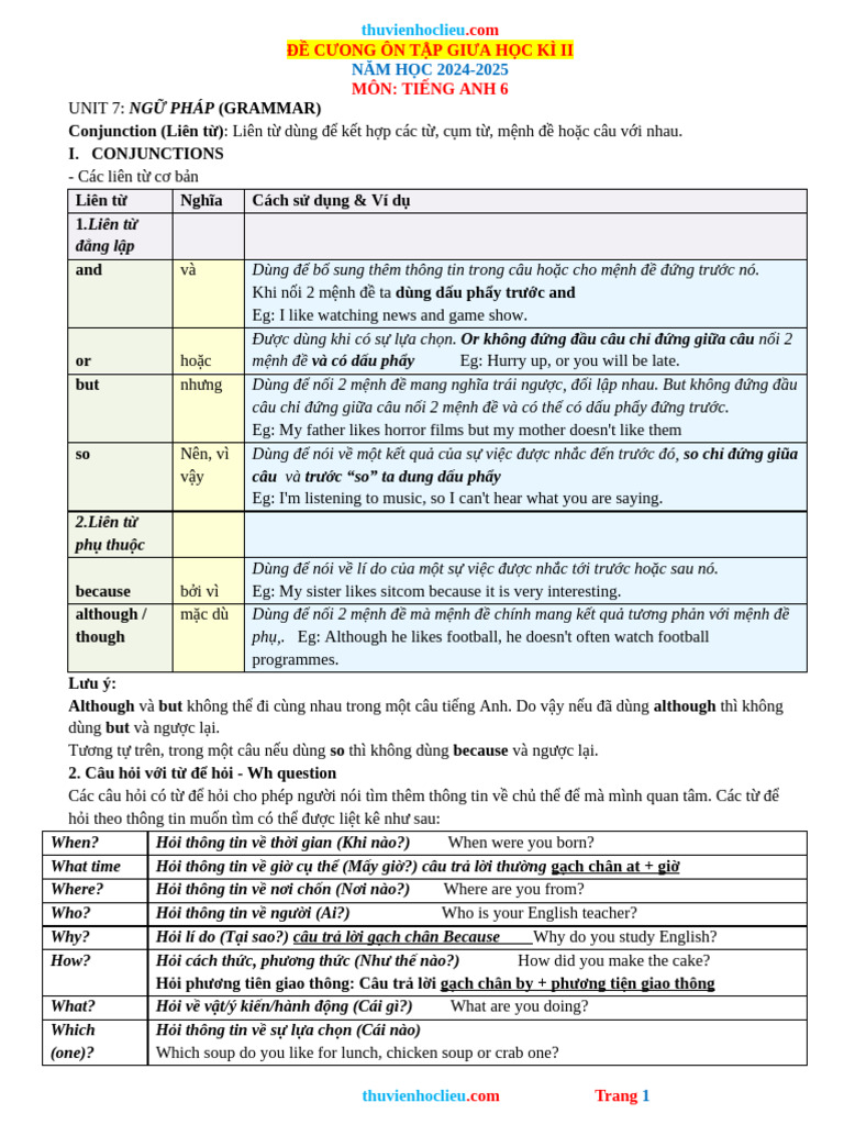 De Cuong On Tap Giua HK2 Tieng Anh 6 Global 24 25 | PDF