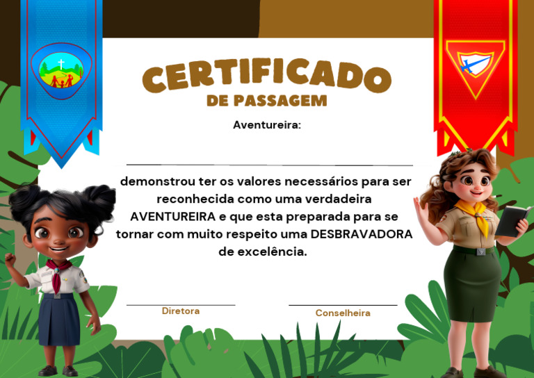 Certificado de Passagem de Avt - DBV Menina | PDF