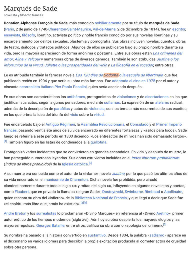 Marqués de Sade | PDF | Marqués De Sade
