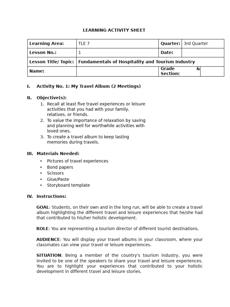 Learning Activity Sheet Tle | PDF | Cognition | Learning