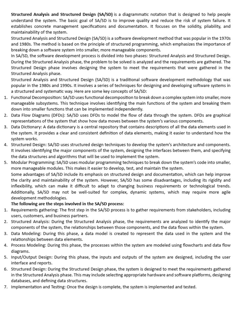 Structured Analysis and Structured Design | PDF | System | Software Development