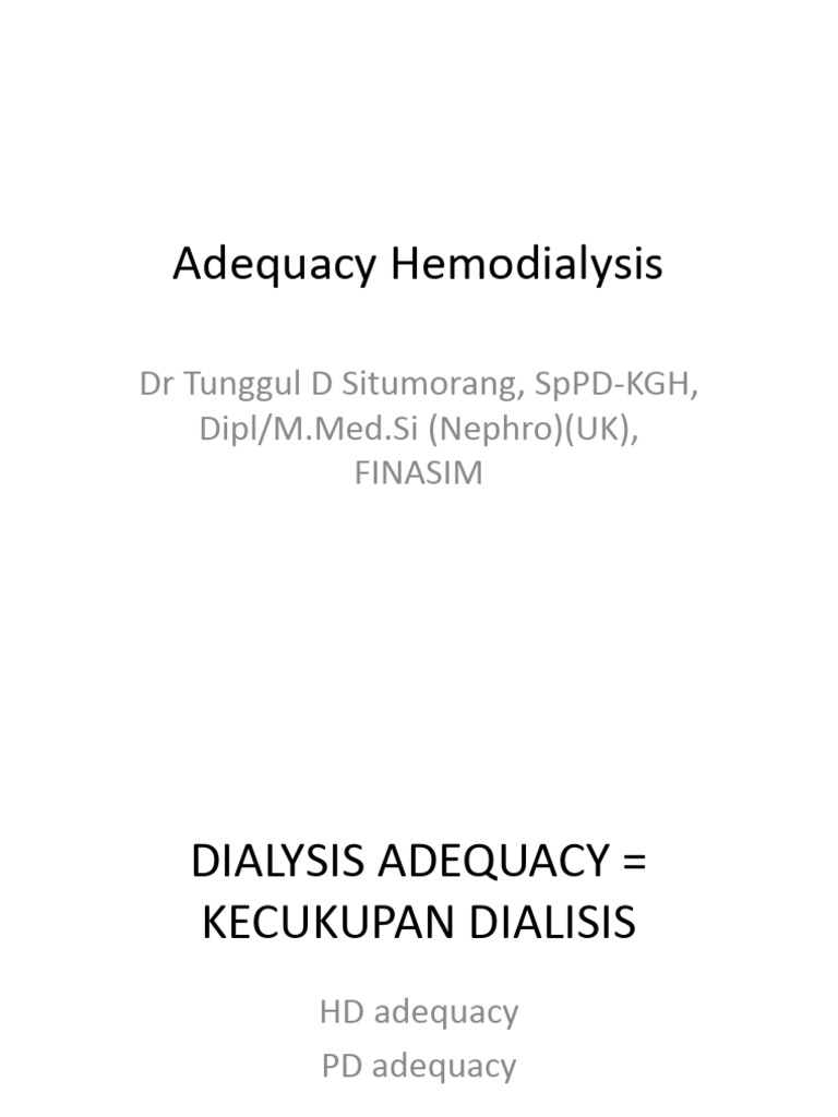 Adequacy Hemodialysis | PDF