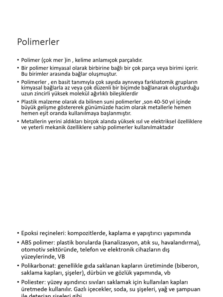 Polimerler Giriş | PDF