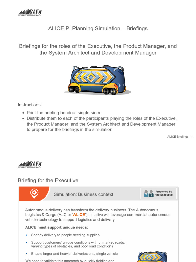 03 ALICE PI Planning Briefings (6.0) | PDF