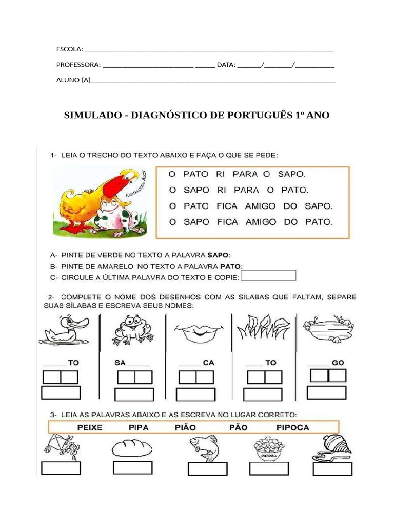 Simulado 1 Ano | PDF