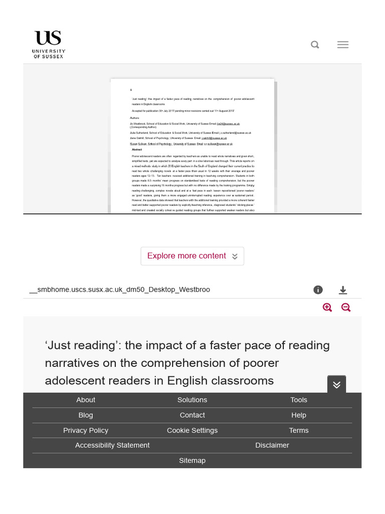 Impact of Fast Reading on Poor Readers | PDF | Reading Comprehension ...