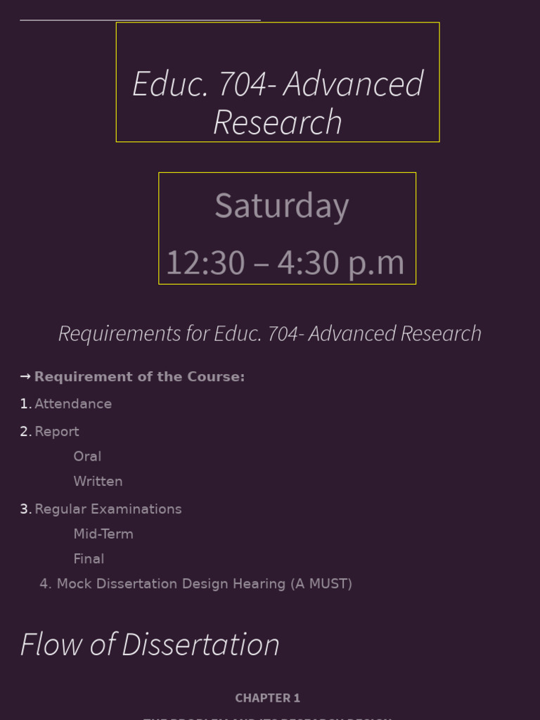 Advanced Research Course Requirements | PDF