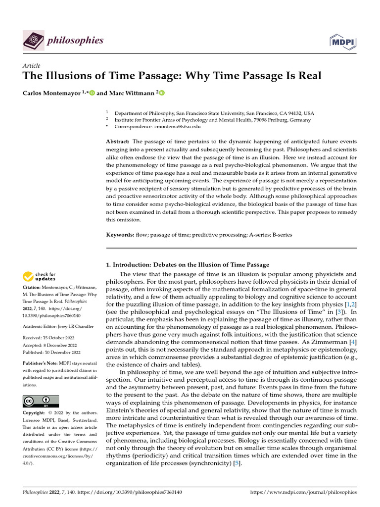 The Illusions of Time Passage Why Time Passage Is | PDF | Time | Experience