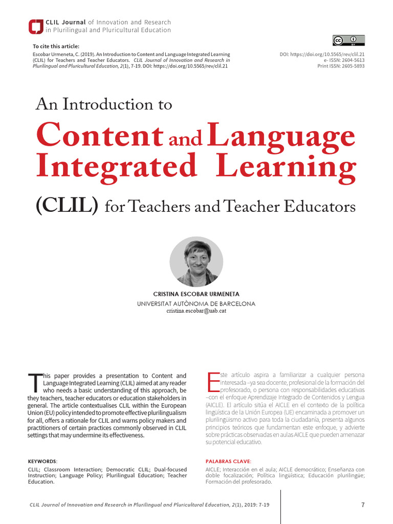 An Introduction To Content and Language | PDF | Second Language | Learning
