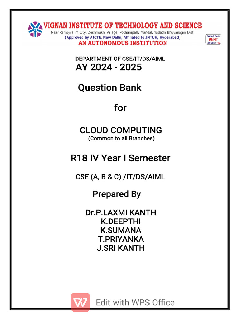 Cloud Computing Question Bank | PDF | Cloud Computing | Virtual Machine