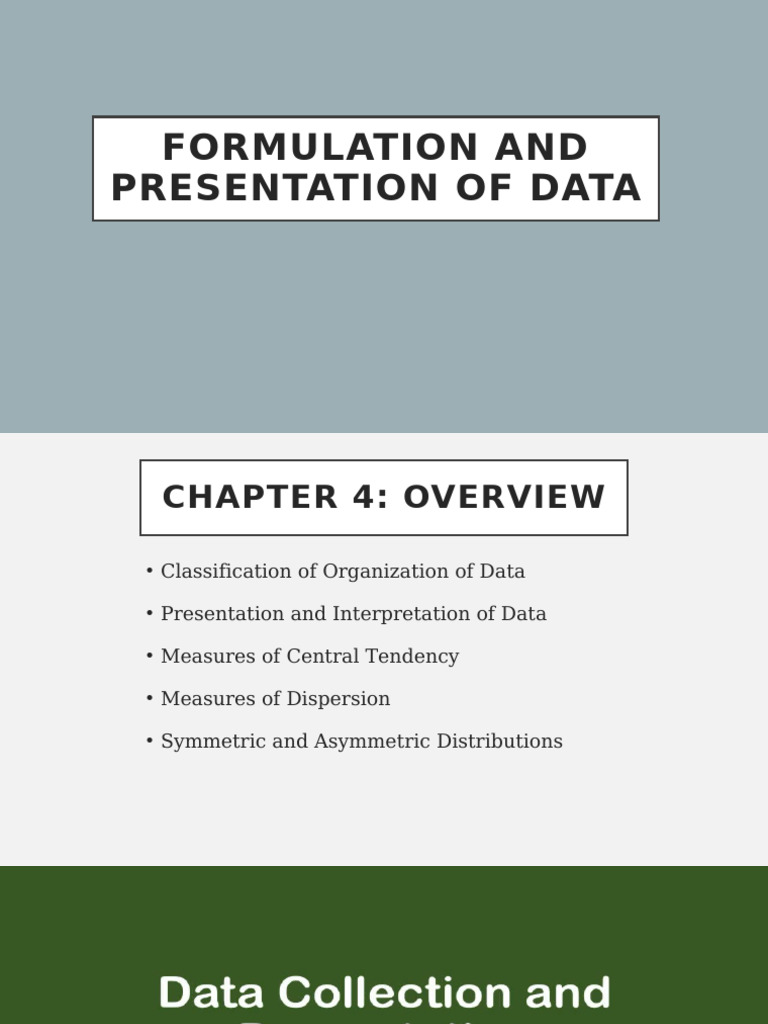 WEEK 3 and 4- Formulation and Presentation of Data (1) | PDF | Sampling ...