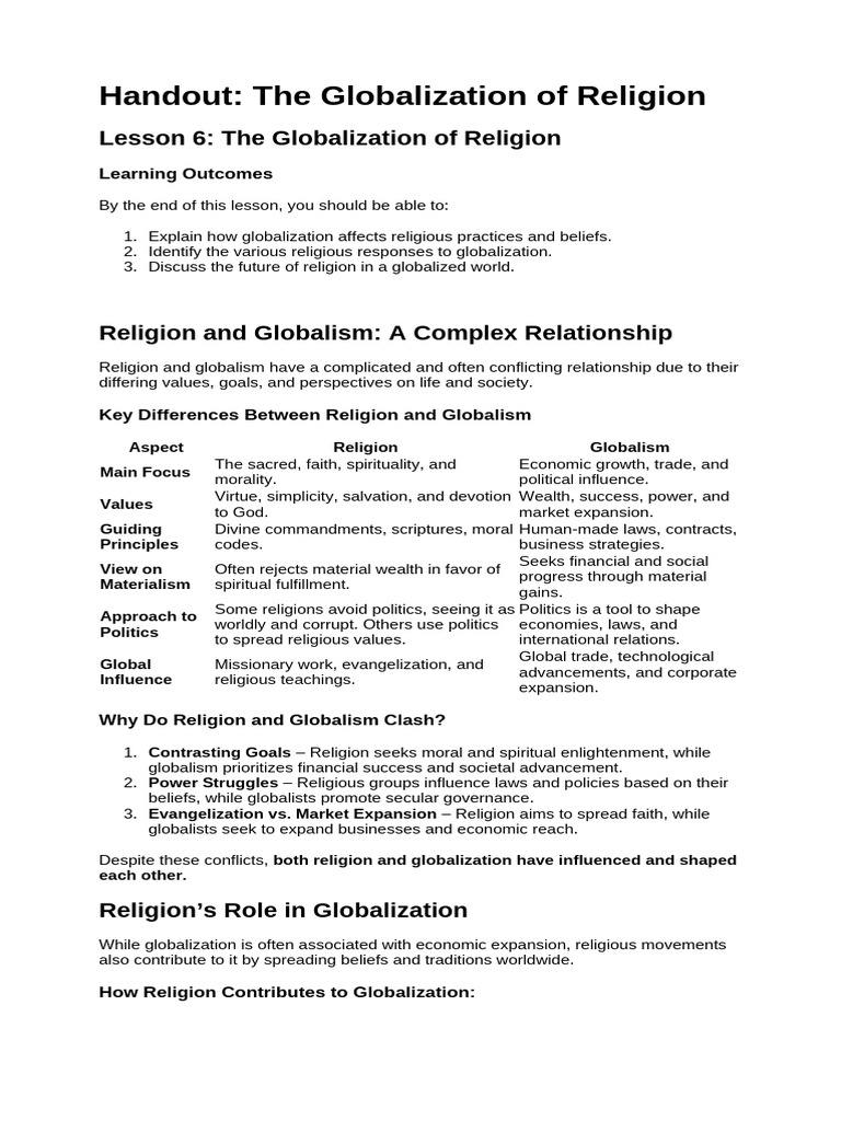 Globalization's Impact on Religion | PDF | Globalization | Missionary