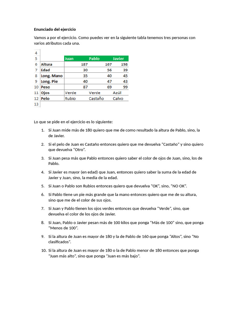 Enunciado Del Ejercicio | PDF