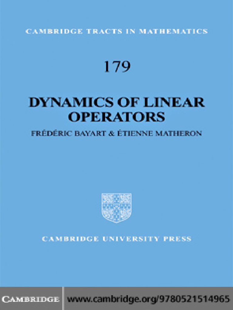 Dynamics of Linear Operators | PDF | Banach Space | Operator (Mathematics)