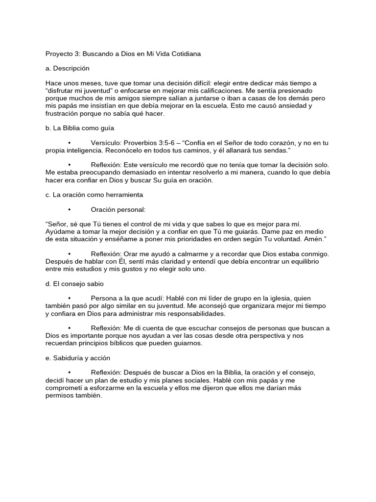 Buscando a Dios en Decisiones Cotidianas | PDF