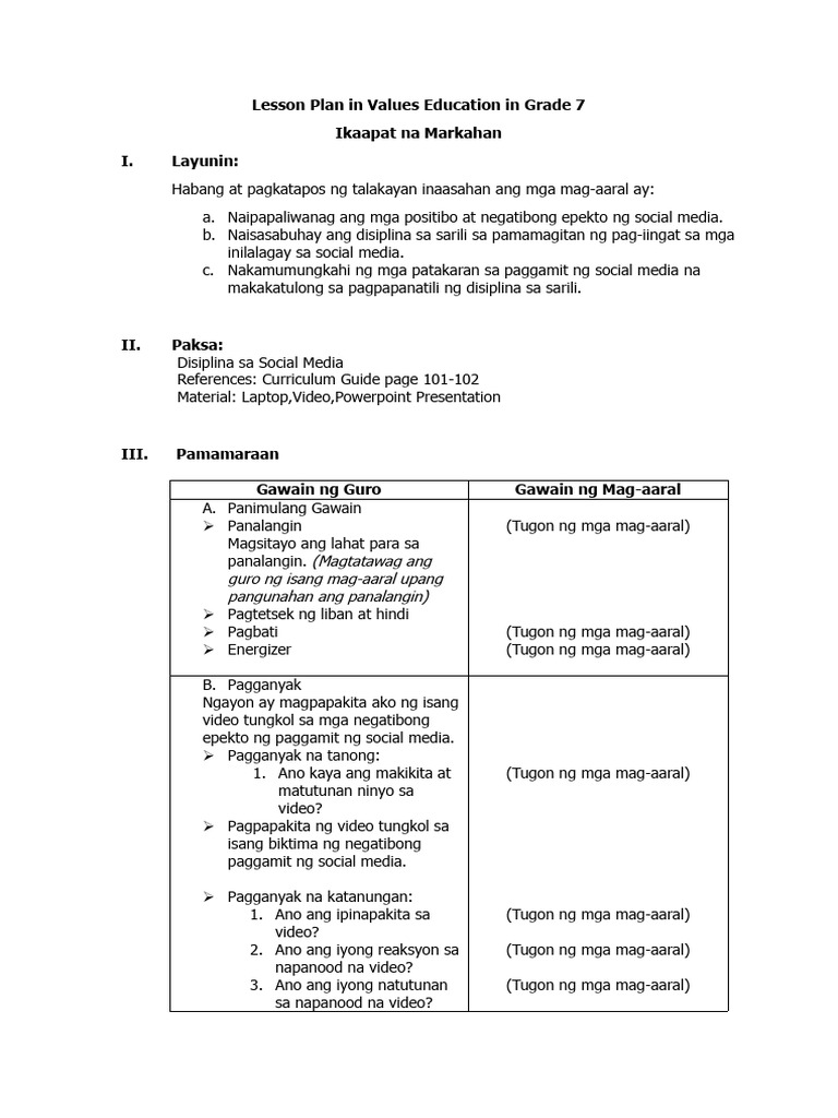 Revised Lesson Plan | PDF