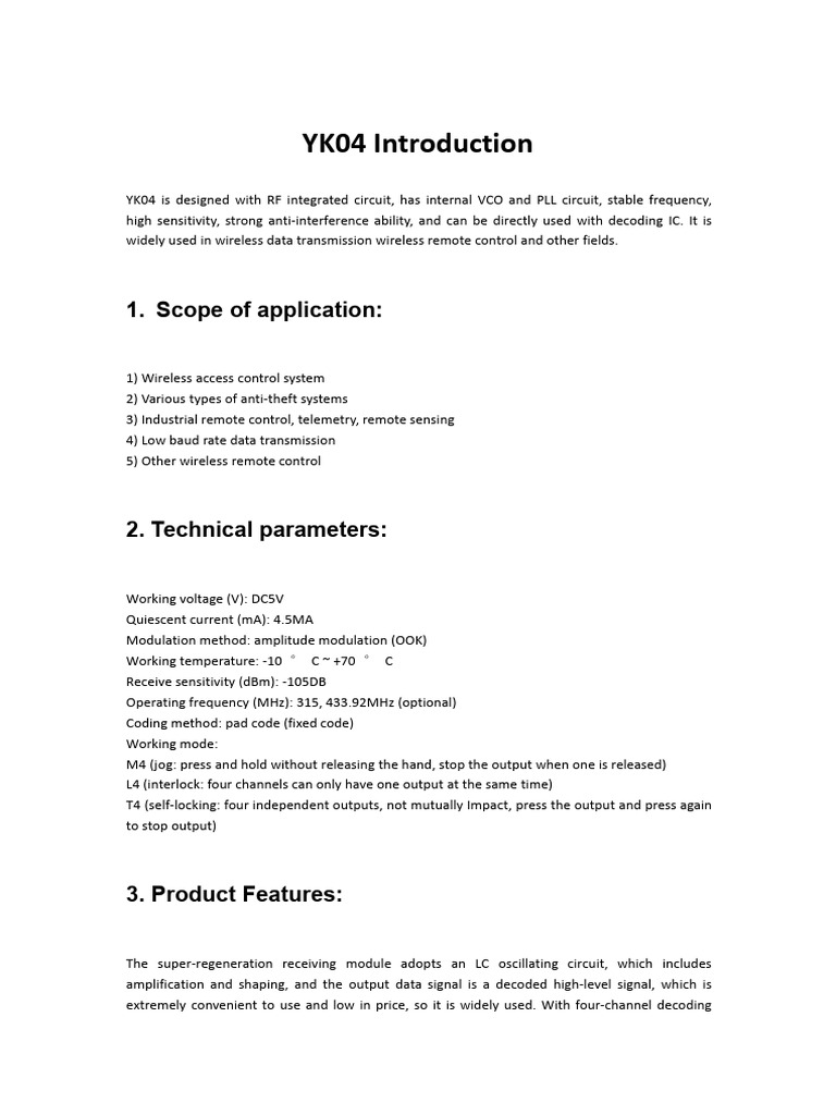 YK04 Introduction | PDF | Antenna (Radio) | Radio Technology