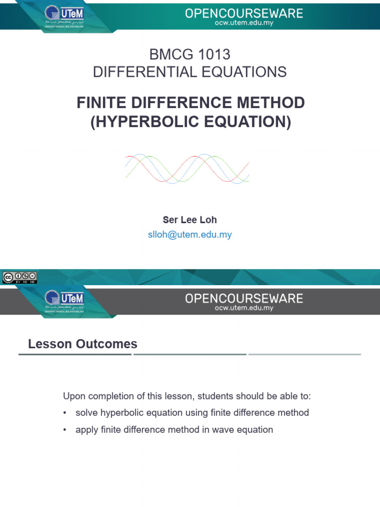 Finite Difference Method for Hyperbolic Equations | PDF | Finite ...
