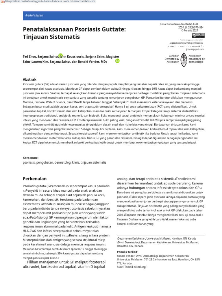 PSORIASIS GUTATA - En.id | PDF