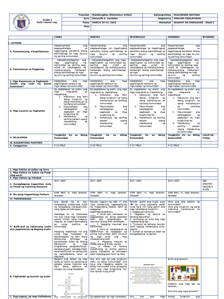 Q4 Week5 DLL Ap 2 | PDF