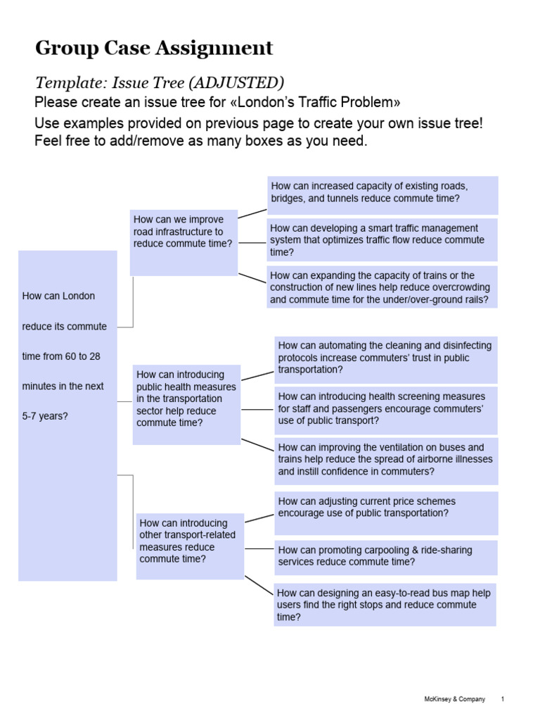 Mckinsey Forward Program Group Assignment Issue Tree (ADJUSTED) | PDF ...