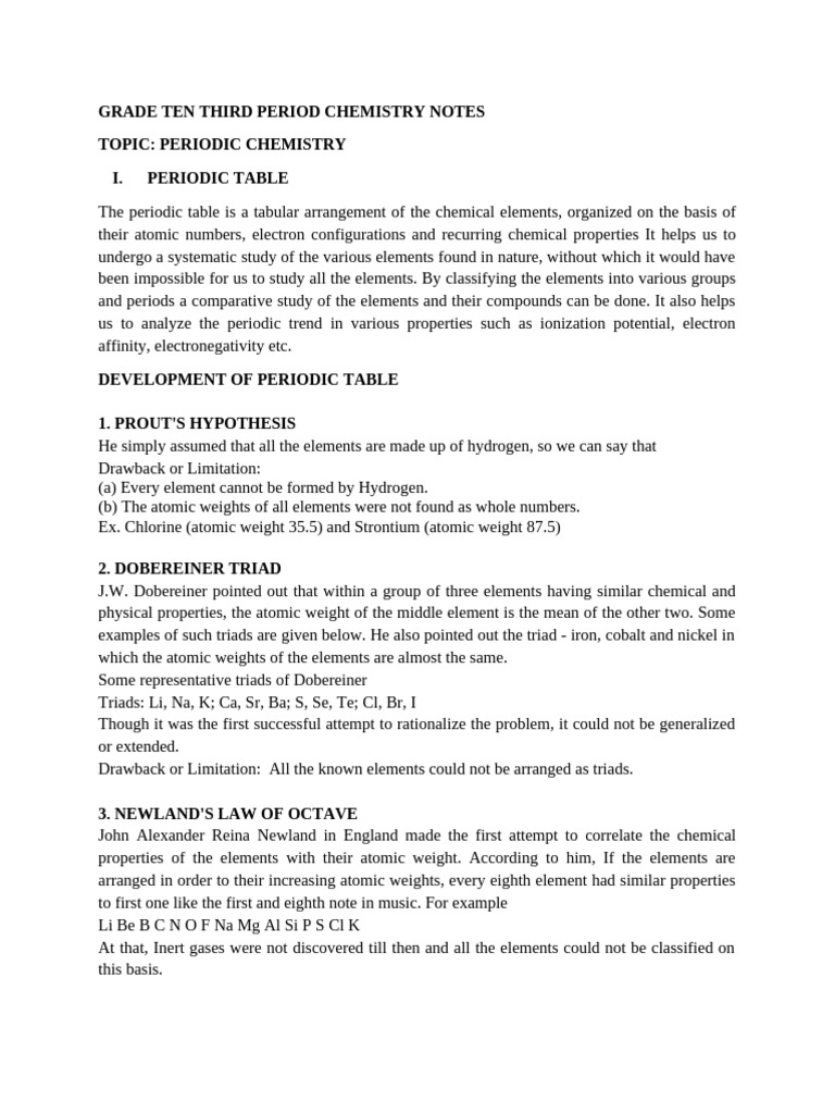 10th Grade Chemistry: Periodic Table Overview | PDF | Periodic Table | Ion