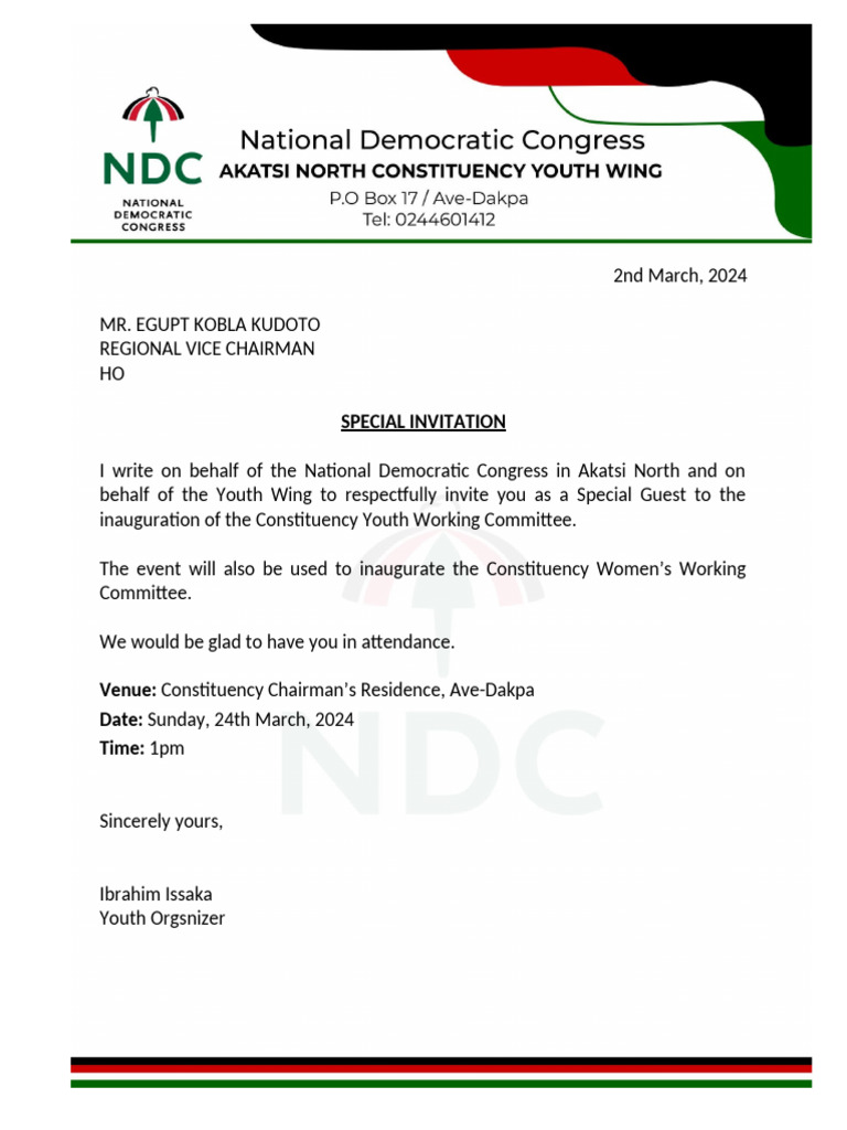 Special Invitation Ibrahim Isaka | PDF