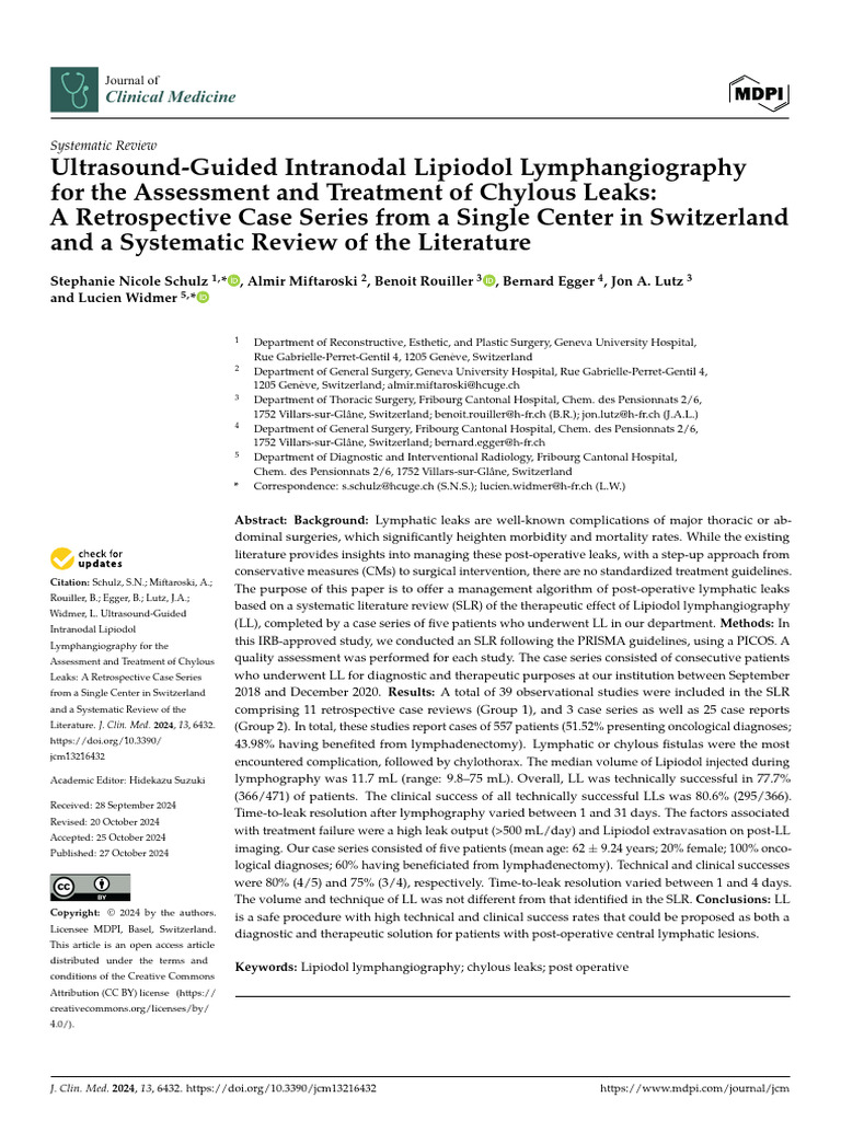Ultrasound-Guided Intranodal Lipiodol Lymphangiography | PDF ...