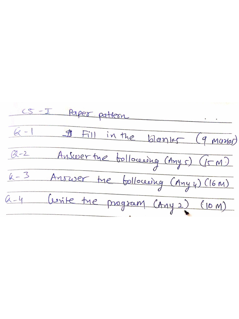 CS1 Question Bank Final Exam | PDF