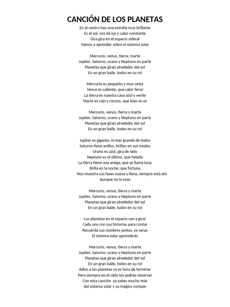 Canción de Los Planetas | PDF