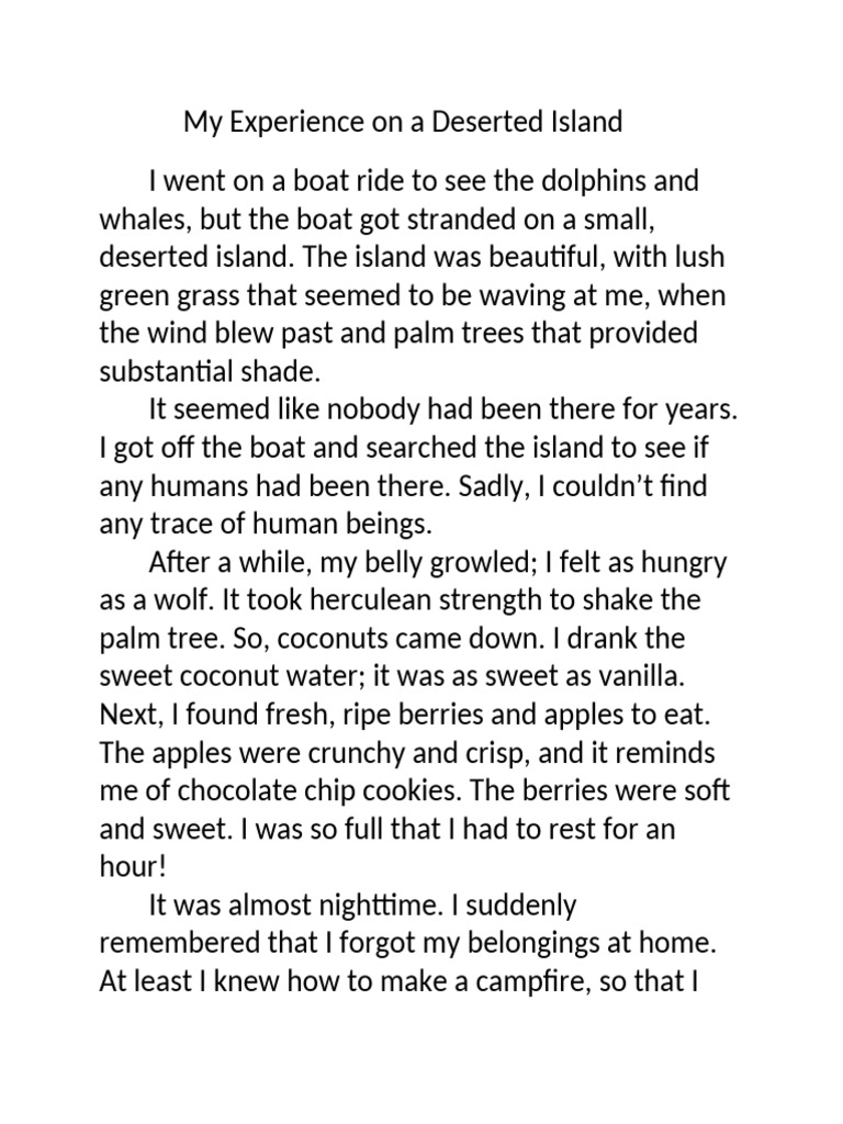 Deserted Island Travel Diary | PDF