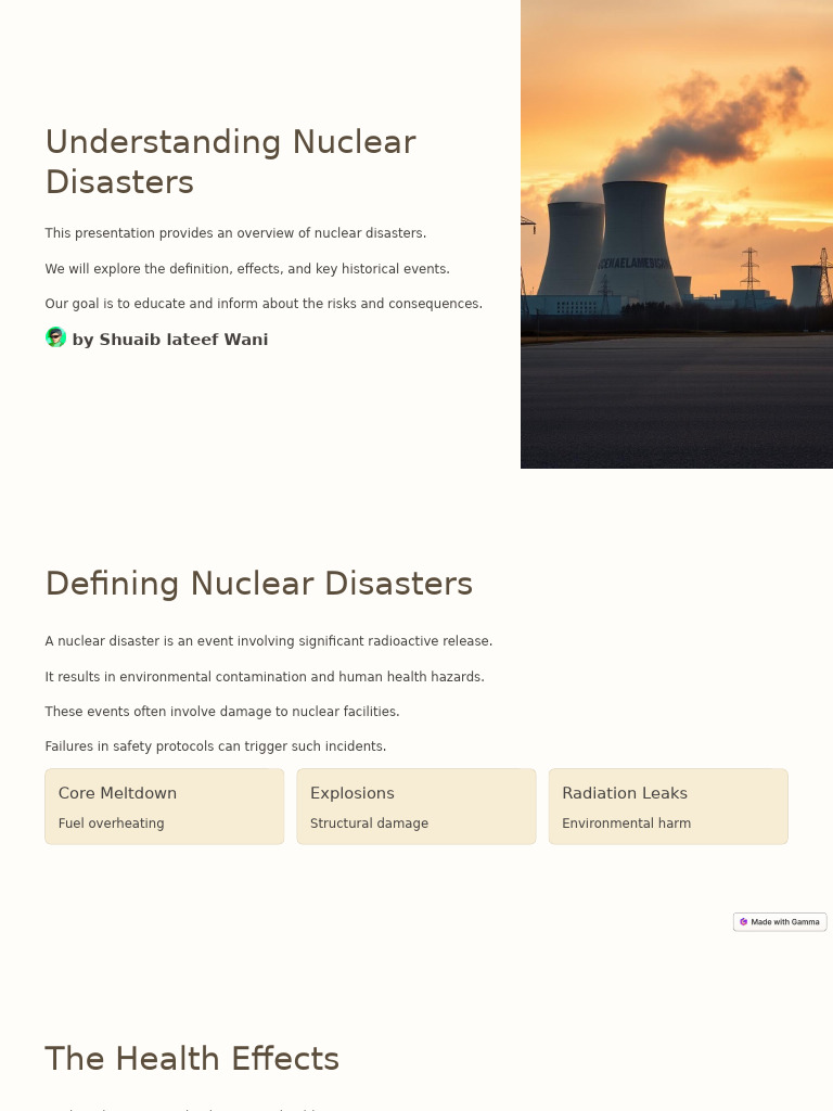 Defining Nuclear Disasters and Impacts | PDF | Nuclear And Radiation ...