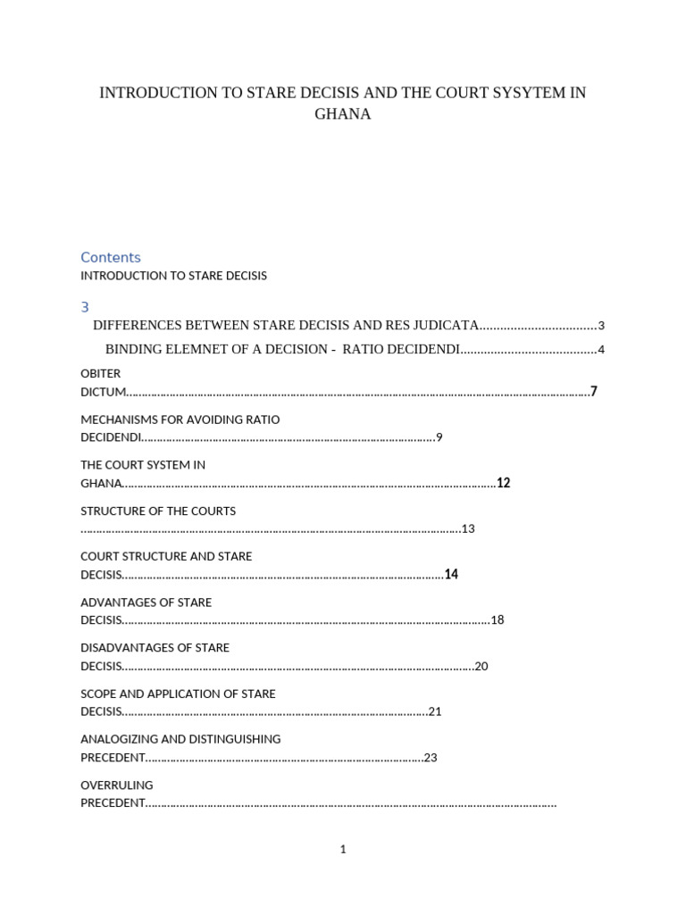 Introduction To Stare Decisis and The Court System Im Ghana | PDF ...