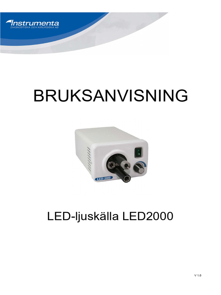 LED2000 Ljuskälla User Manual | PDF