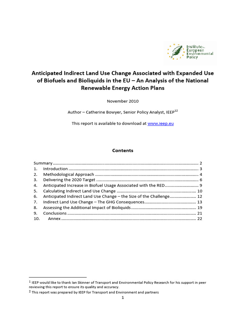 EU Biofuels: Indirect Land Use Change Analysis | PDF | Biofuel | Biodiesel
