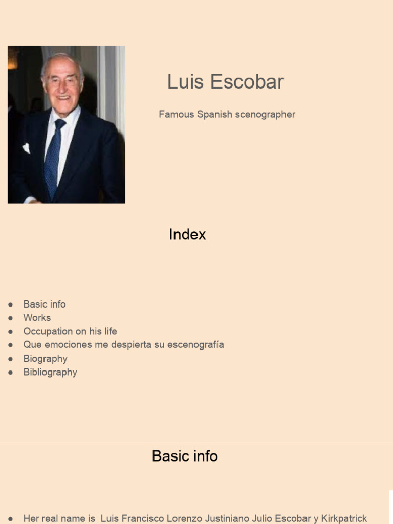 Luis Escobar Kirkpatrick: Escenógrafo Español | PDF