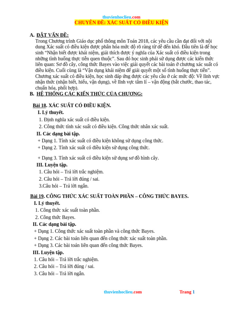 Chuyen de XAC SUAT CO DIEU KIEN | PDF