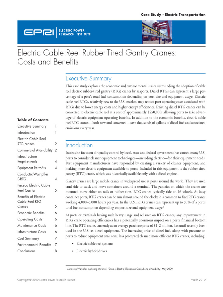 Electric Cable Reel Rubber - Tired Gantry Cranes - Costs and Benefits ...