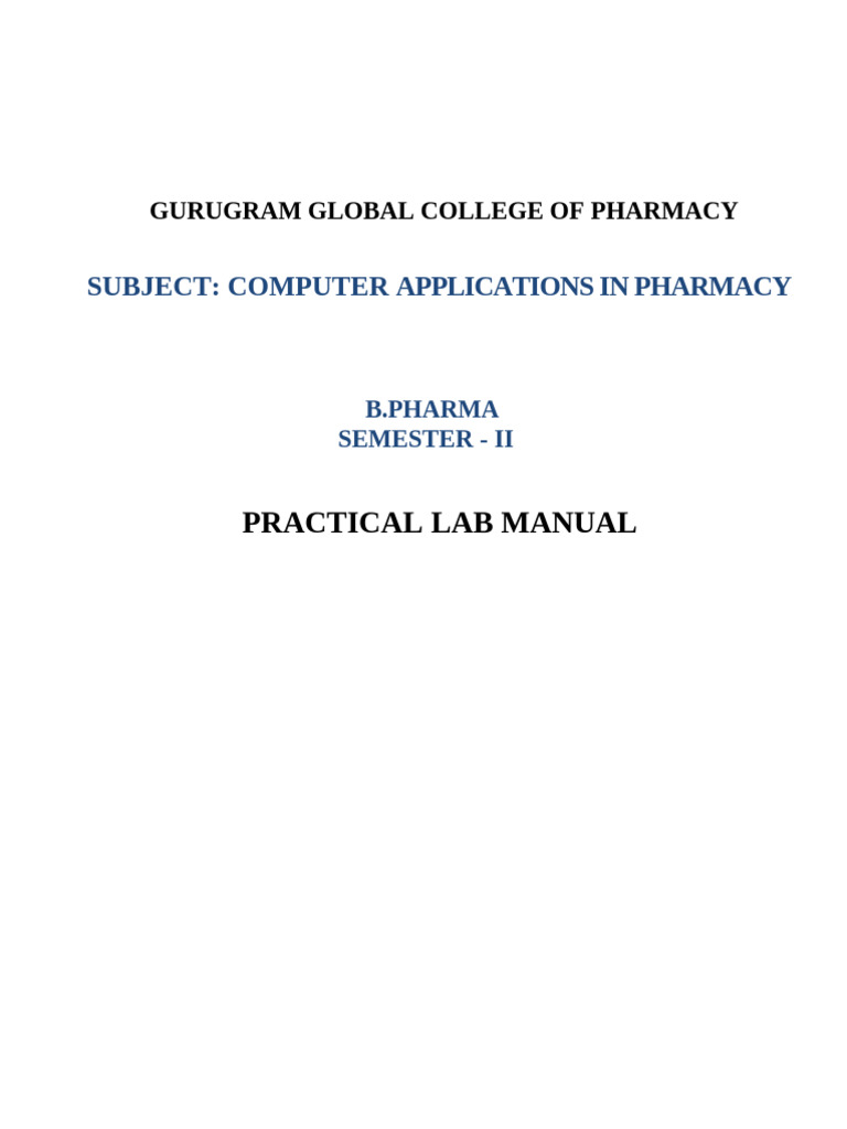 B.pharma. CAP Practical No 2 | PDF | Html | World Wide Web