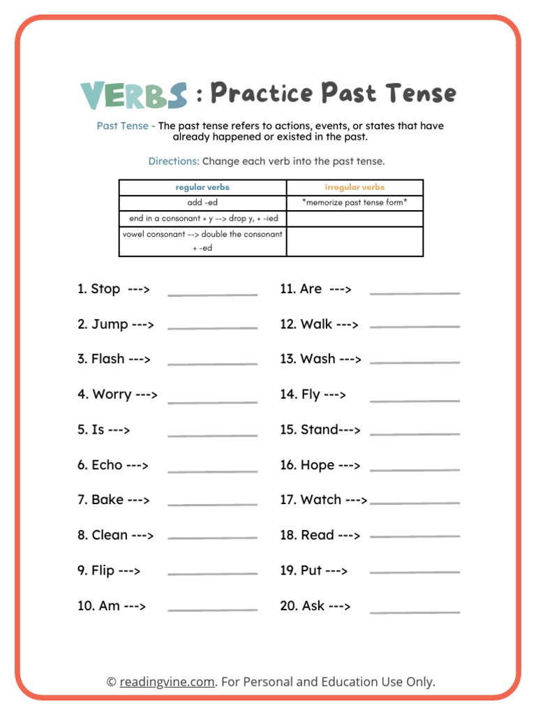 Practice-Past-Tense-Verbs-Activity | PDF
