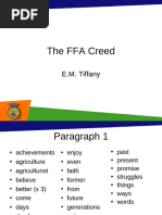 FFA Creed All Paragraphs | PDF | Agricultural Science | Agriculture