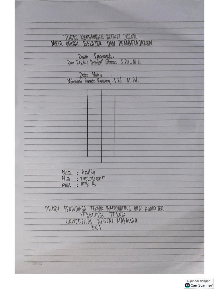 Amelda - Ptik B - Pembelajaran | PDF