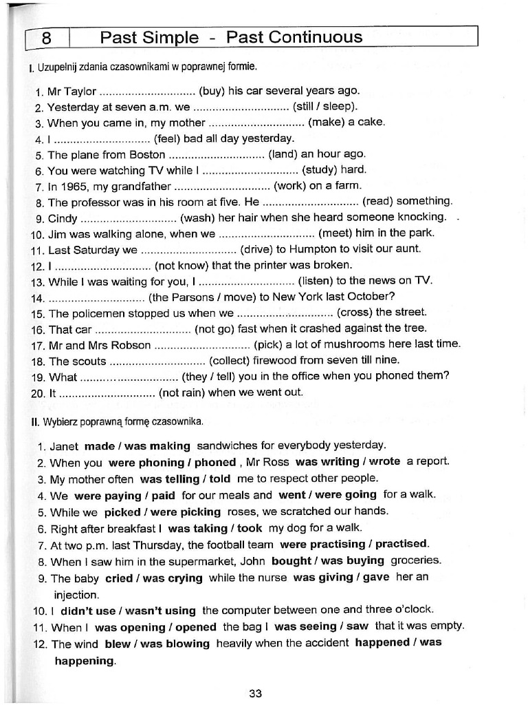 past simple past continuous | PDF