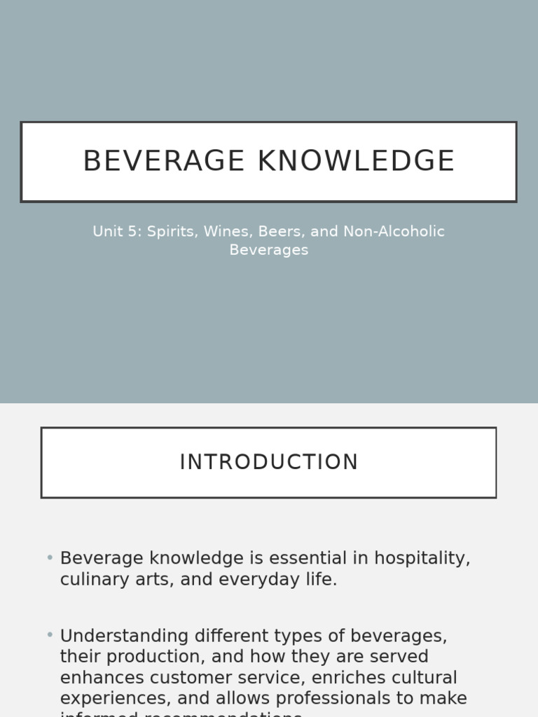 Beverage Knowledge Expanded | PDF | Drink | Alcoholic Beverages