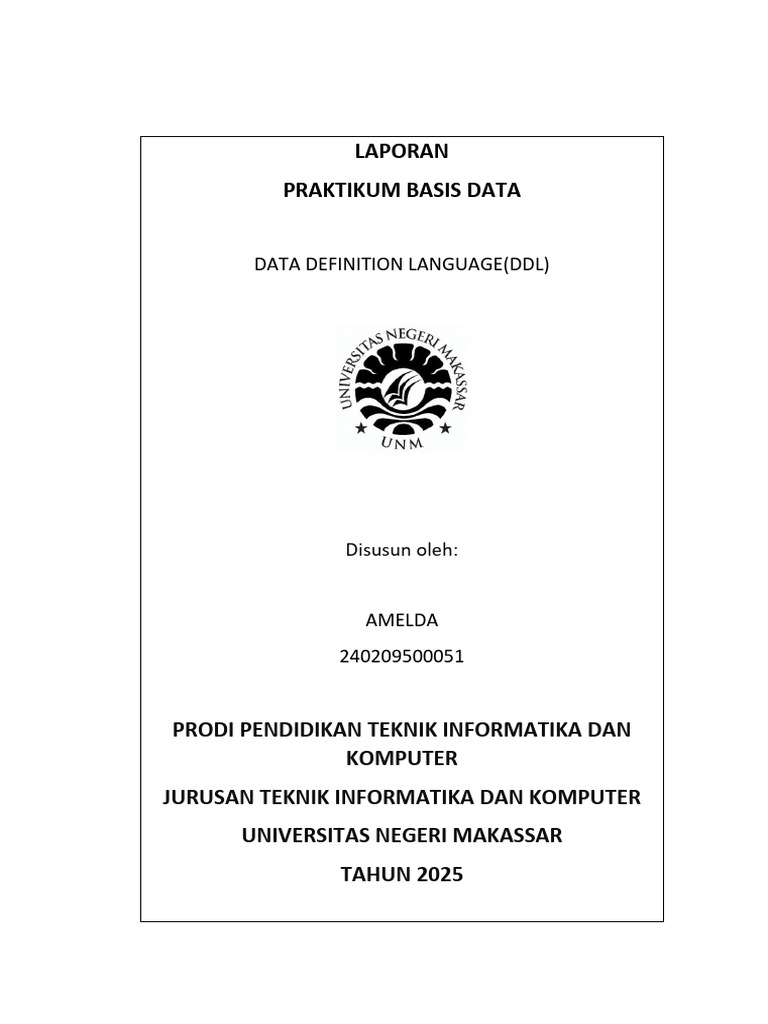 Praktikum DDL: Struktur Basis Data | PDF