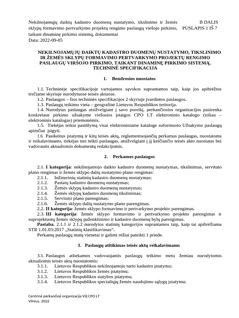 B Dalis - Techninė Specifikacija | PDF