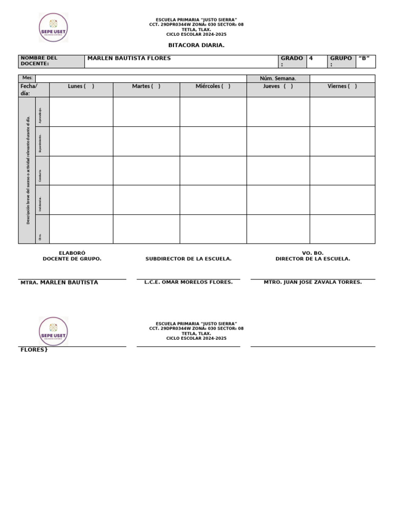 Bitacora Diaria | PDF